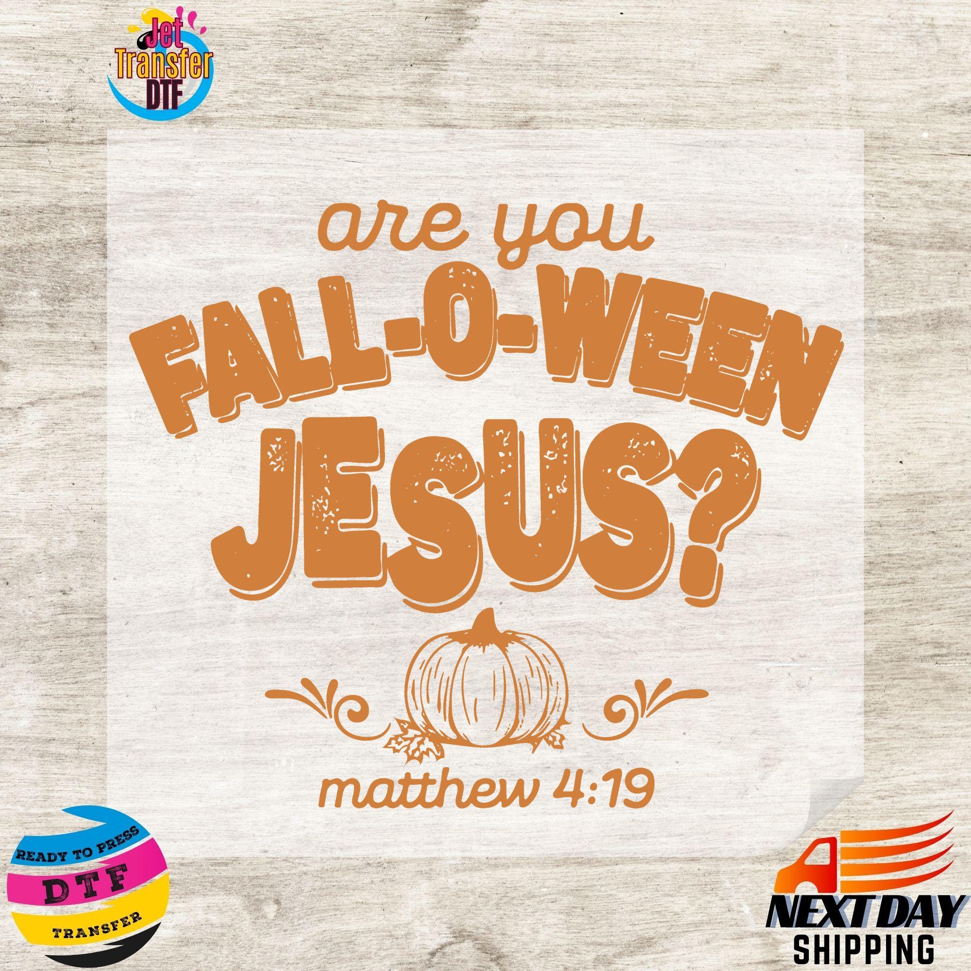 Christian Halloween DTF Transfer: Funny Faith Pumpkin Design, Ready to ...