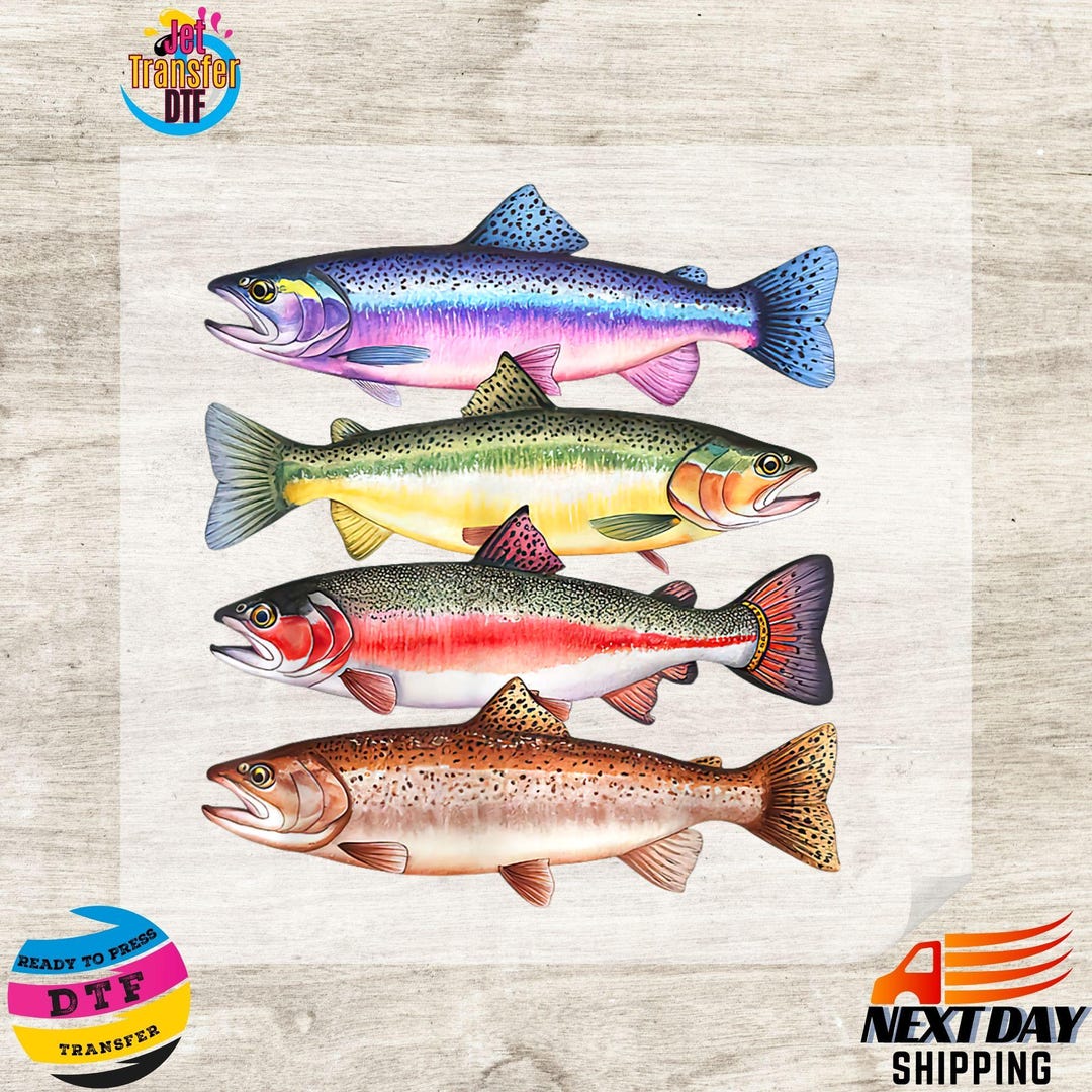 Colorful Fish DTF Transfer: Ready to Press Iron-on Decal - Etsy