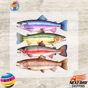 Colorful Fish DTF Transfer: Ready to Press Iron-on Decal - Etsy