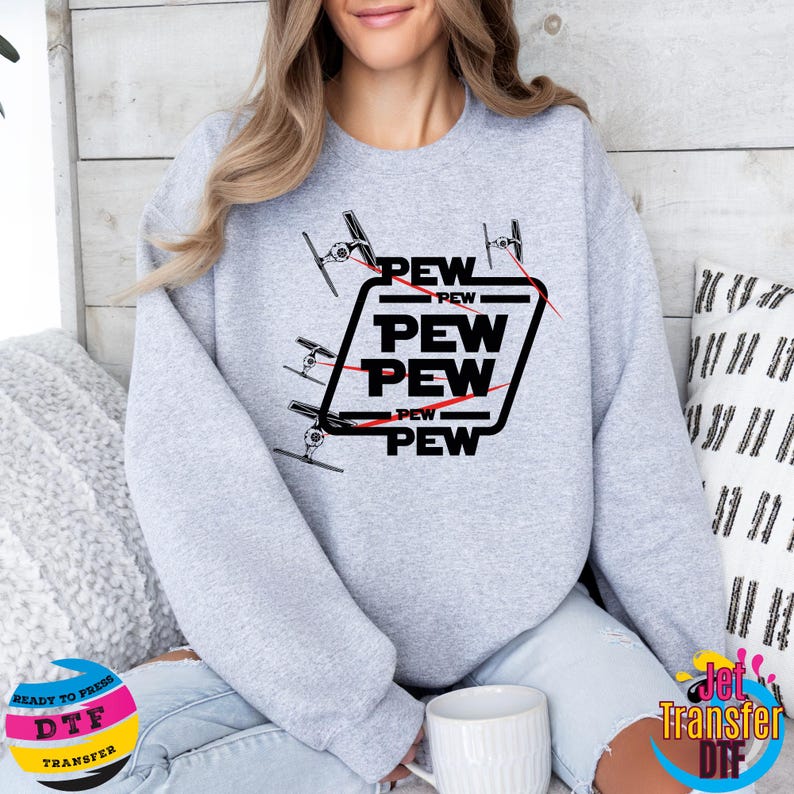 Pew Pew Star Wars DTF Transfer: Ready to Press Design - Etsy
