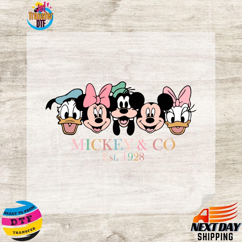 Retro Mickey & Co. DTF Iron on Transfer: Est. 1928 - Etsy