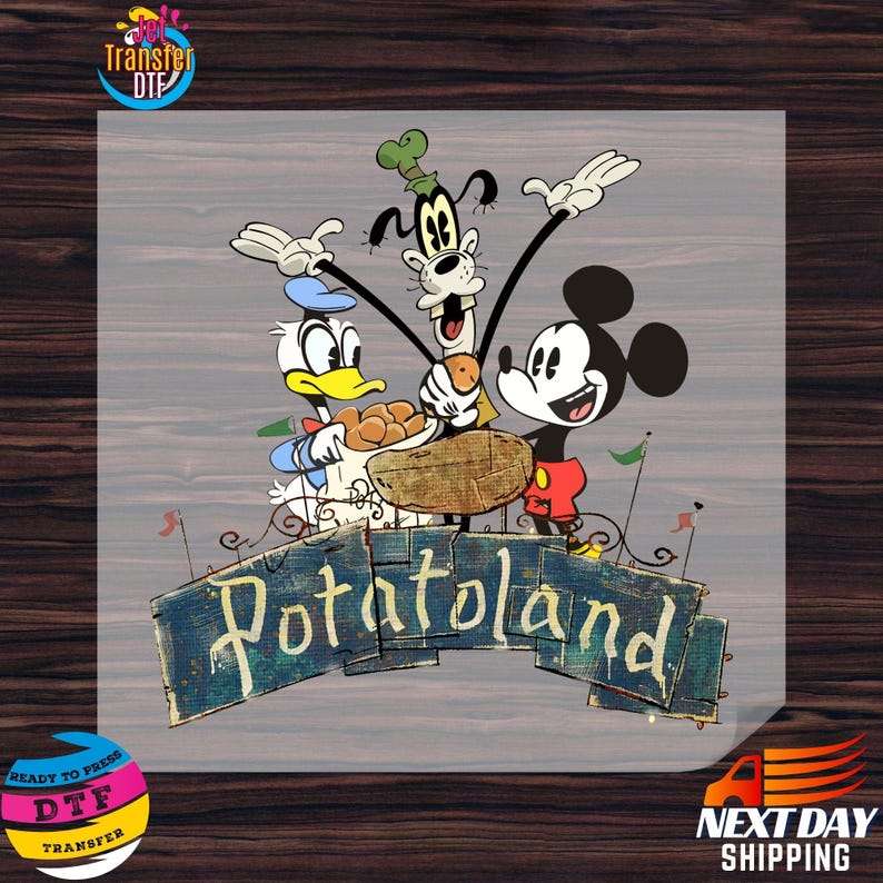 Disney Potatoland DTF Transfer, Disney Crew Print, Disney Heat Press ...