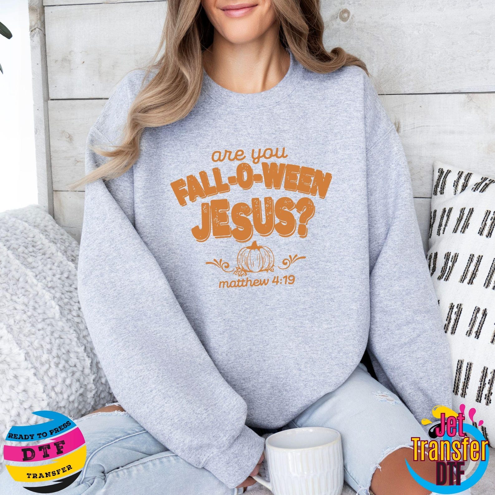 Funny Christian Halloween DTF Transfer: Jesus Pumpkin Fall-o-ween - Etsy