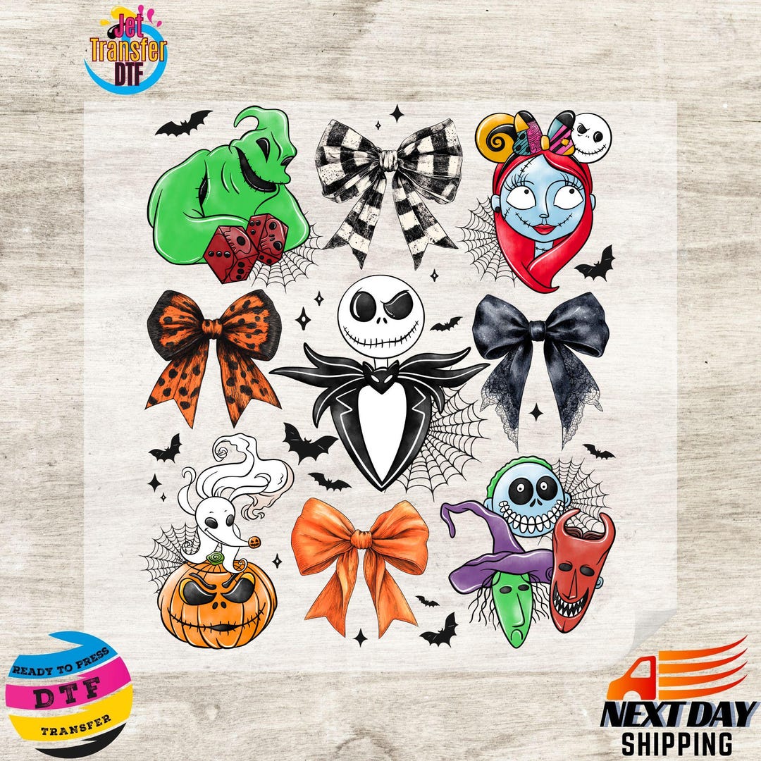 Jack Skellington Halloween DTF Transfer: Spooky Nightmare Design - Etsy