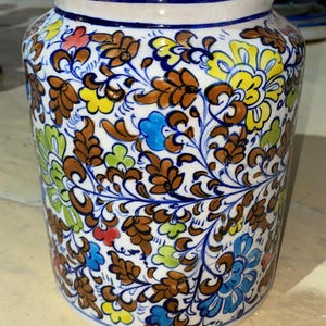 Handmade Ceramics Jar Pakistani Blue Pottery Jar Traditional Vase ...