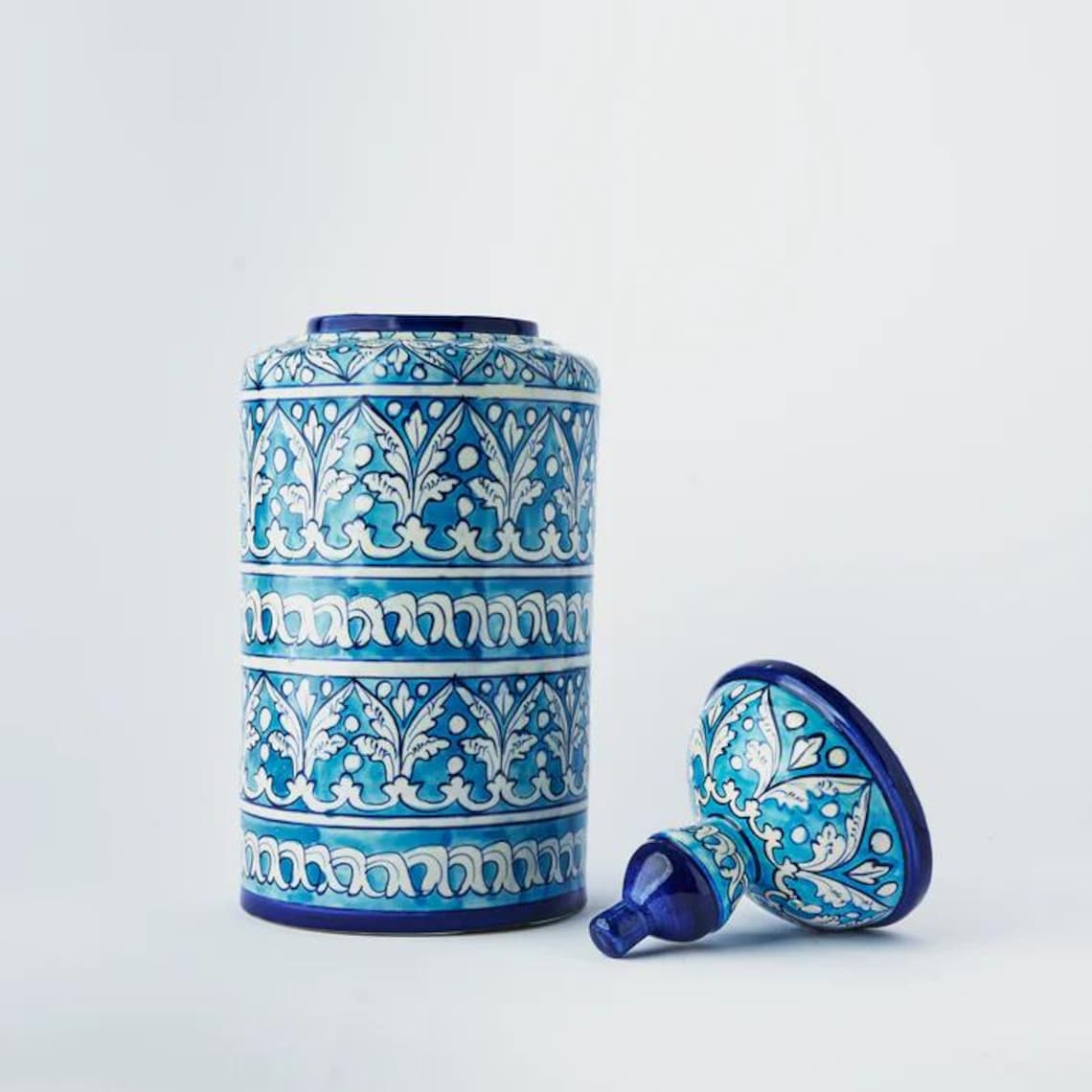 Handmade Ceramics Jar Pakistani Blue Pottery Jar Traditional Vase ...