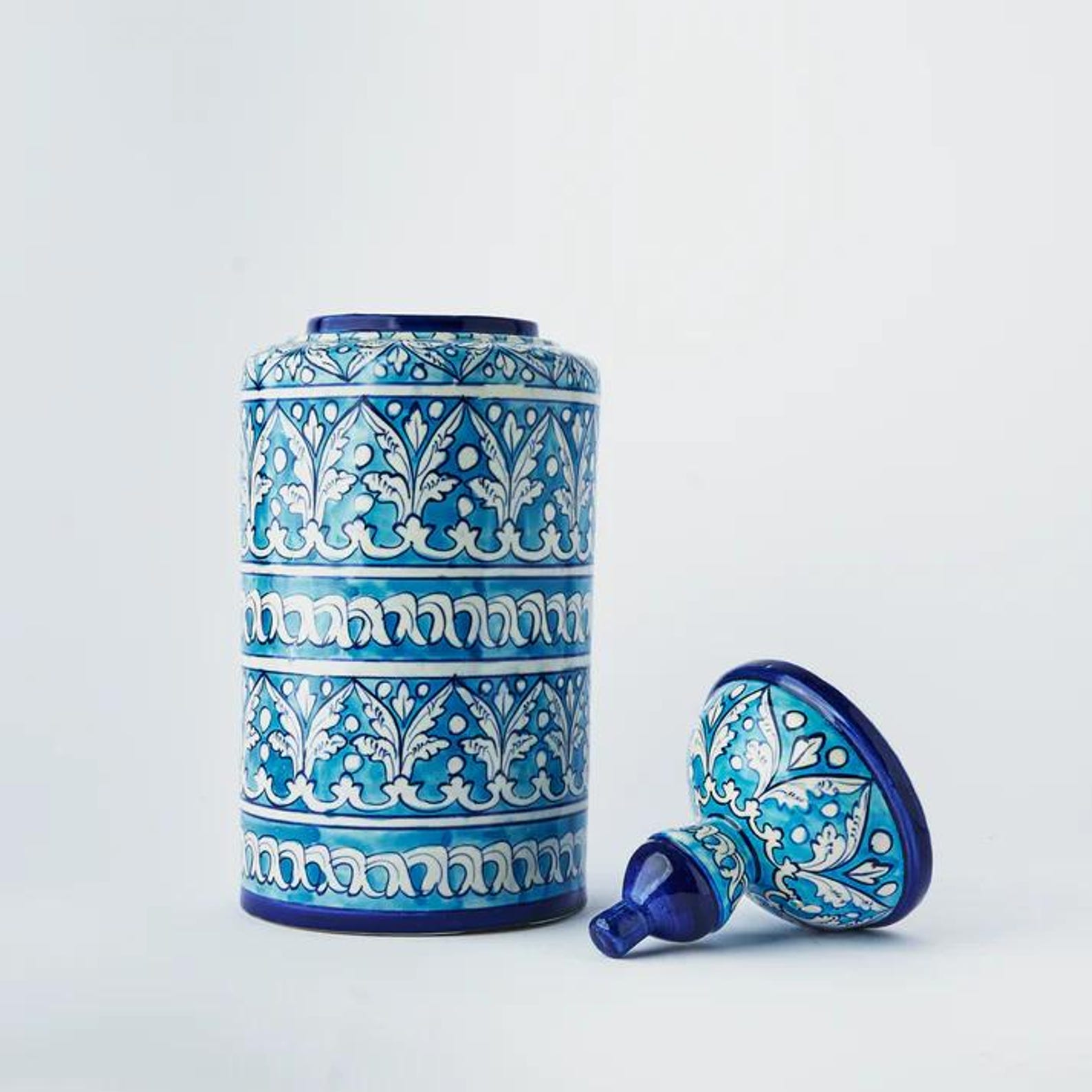 Handmade Ceramics Jar Pakistani Blue Pottery Jar Traditional Vase ...