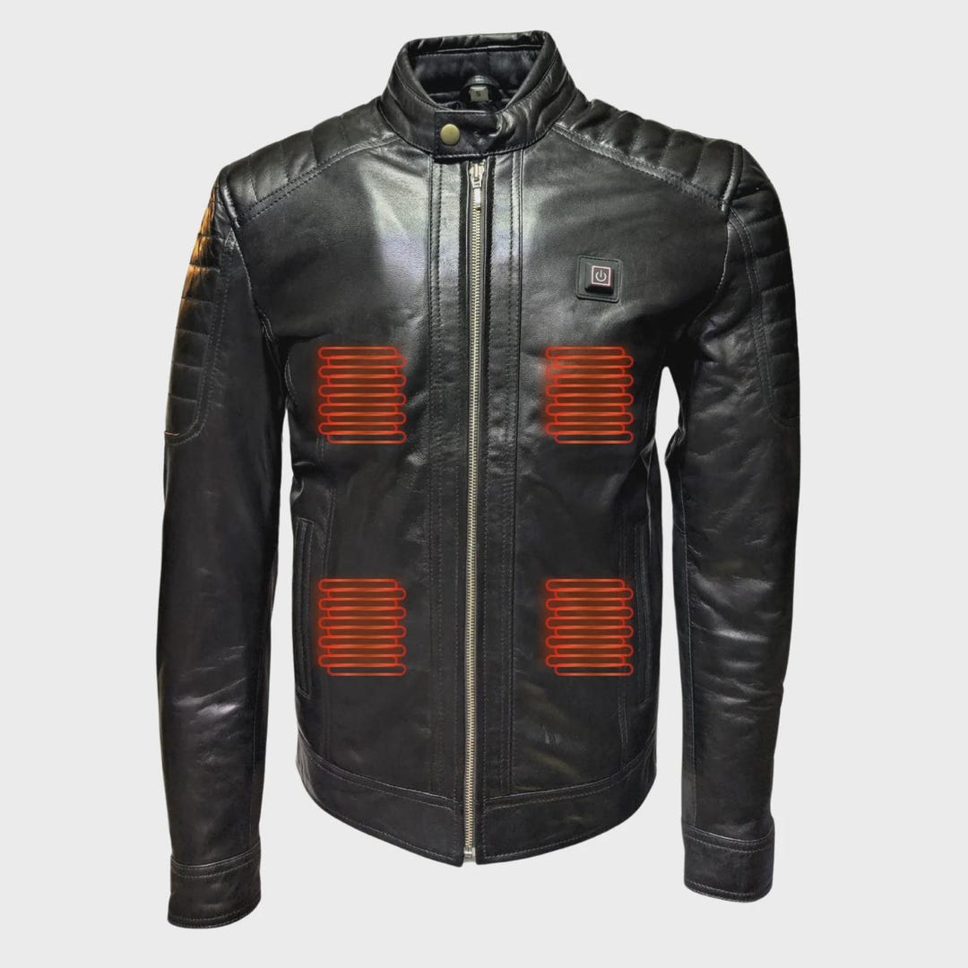 Electric Heated Leather Jacket Men's Outerwear Winter Jacket Warm ...