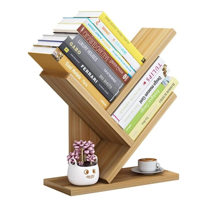 Tree Shaped Bookshelf Desktop Bookshelf Bookcase Book Rack 3-tier ...