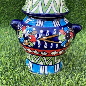Handmade Ceramics Jar Pakistani Blue Pottery Jar Traditional Vase ...