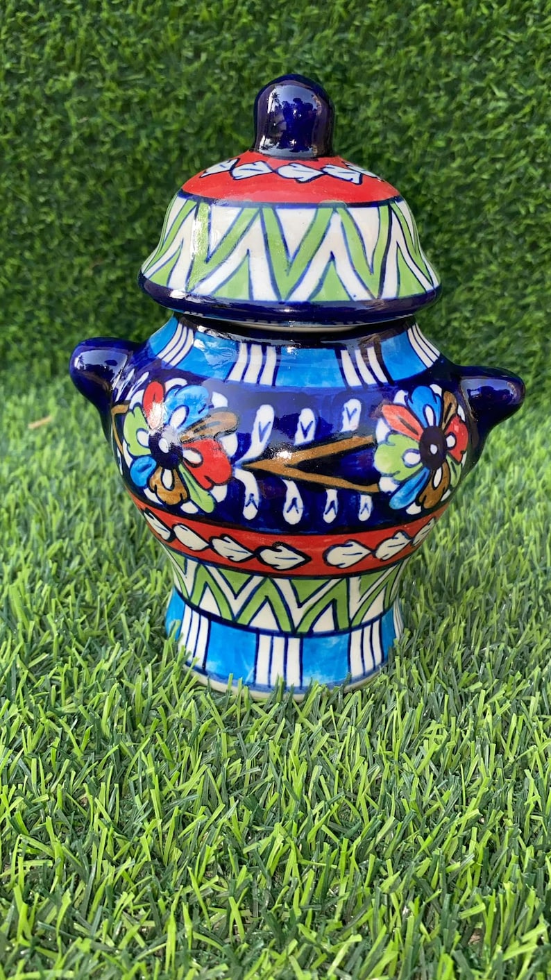 Handmade Ceramics Jar Pakistani Blue Pottery Jar Traditional Vase ...