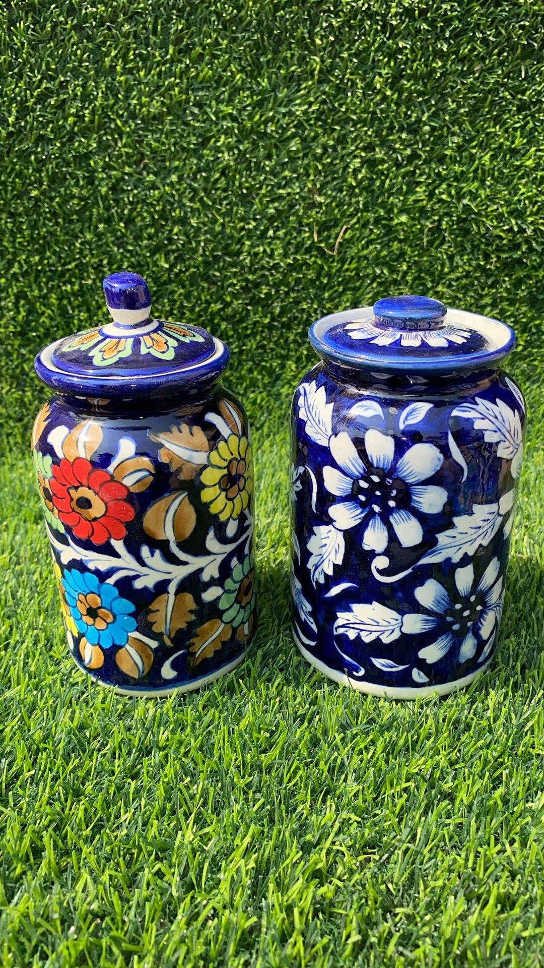 Handmade Ceramics Jar Pakistani Blue Pottery Jar Traditional Vase ...