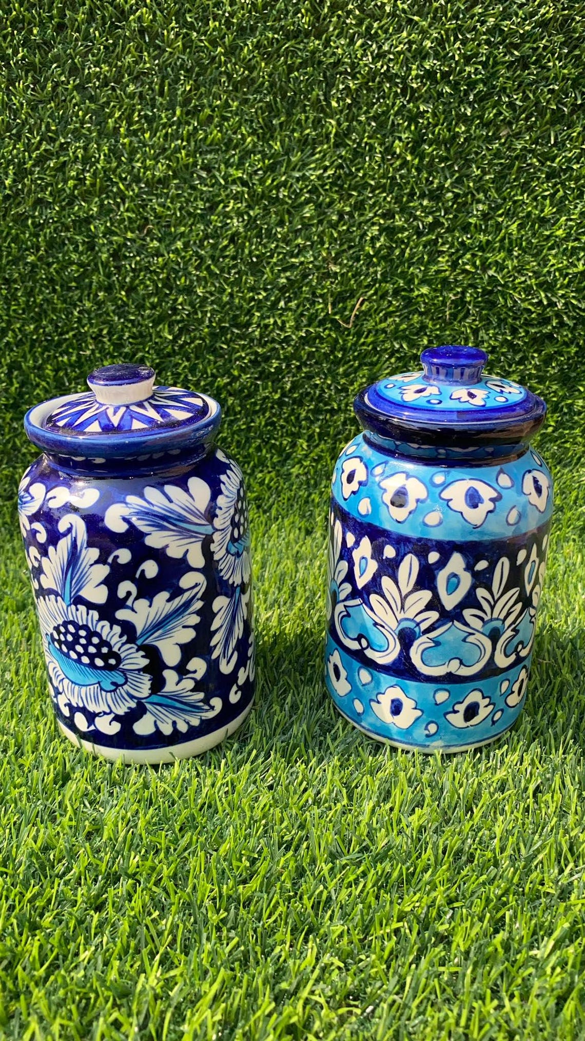 Handmade Ceramics Jar Pakistani Blue Pottery Jar Traditional Vase ...