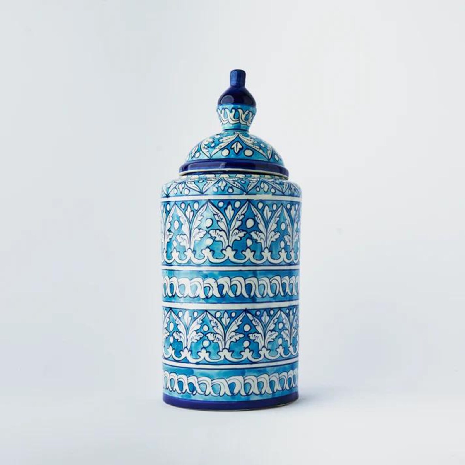 Handmade Ceramics Jar Pakistani Blue Pottery Jar Traditional Vase ...