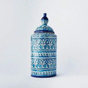 Handmade Ceramics Jar Pakistani Blue Pottery Jar Traditional Vase ...