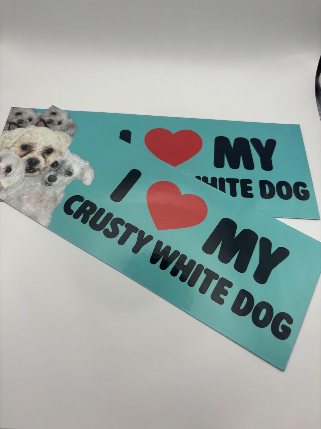 I Love My Crusty White Dog Sticker | Funny Dog Lover Sticker | Small ...