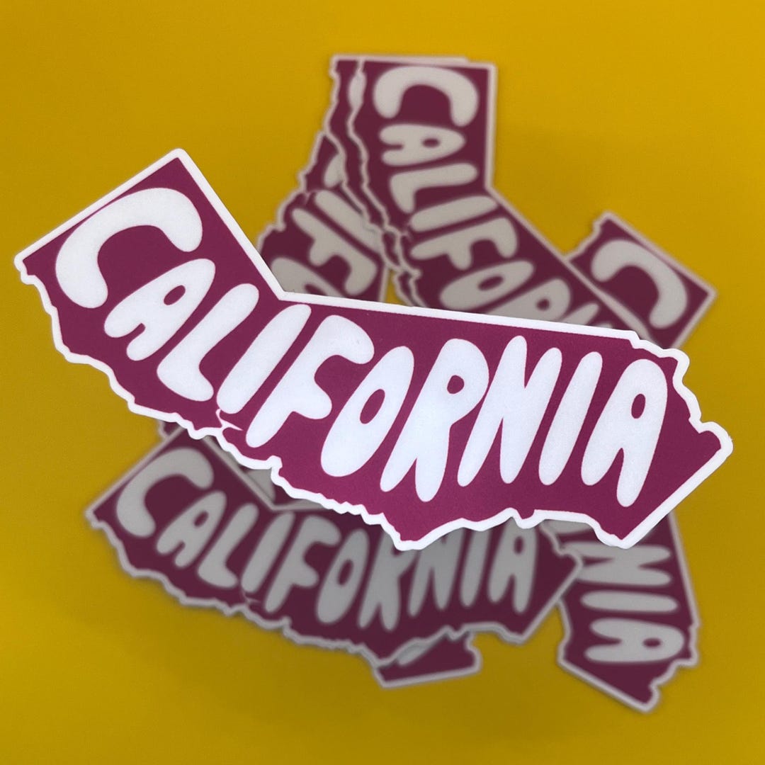 California State Matte Sticker – Minimalist California Shaped Vinyl ...