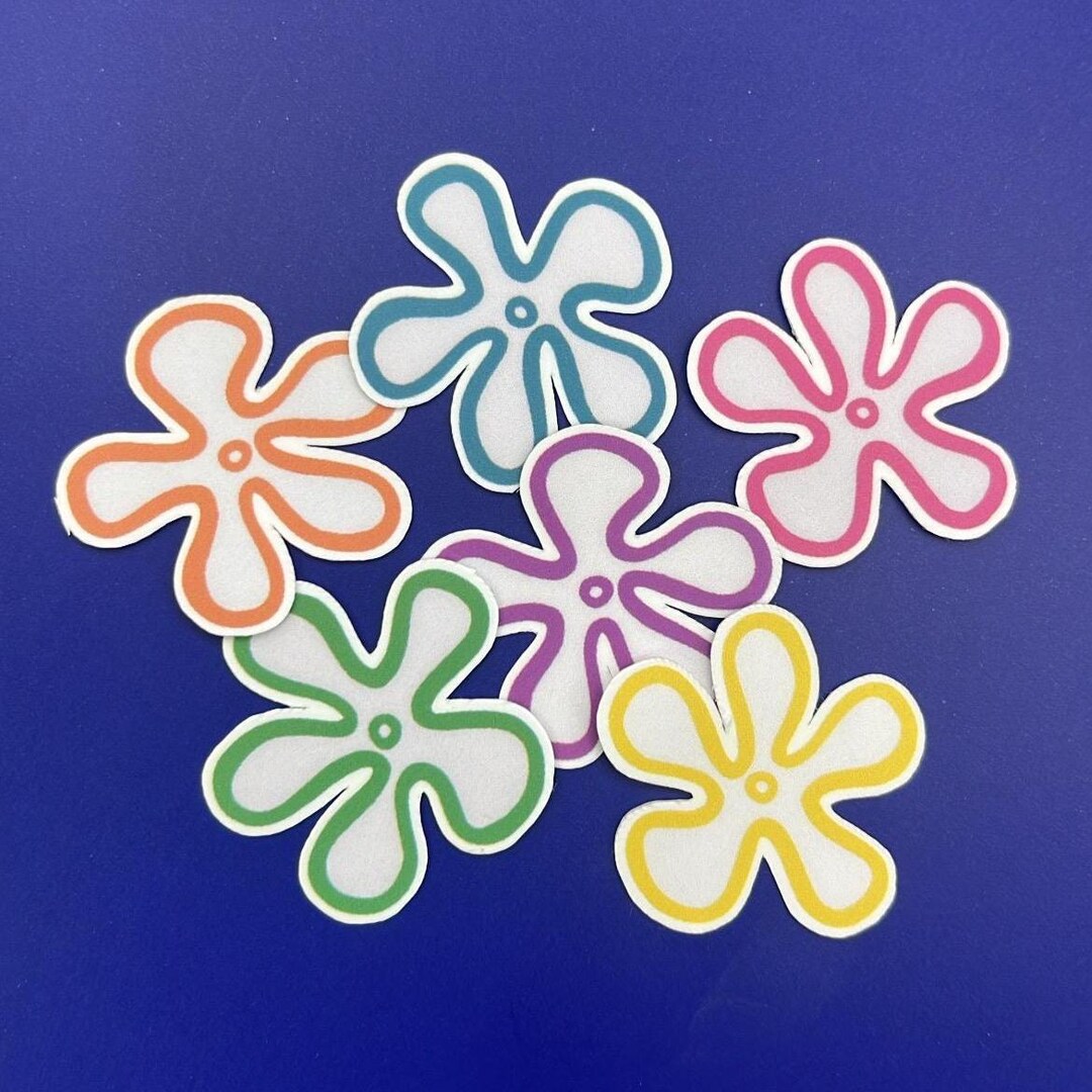 6-pack Bikini Bottom Flower Stickers – Matte Vinyl, Waterproof ...