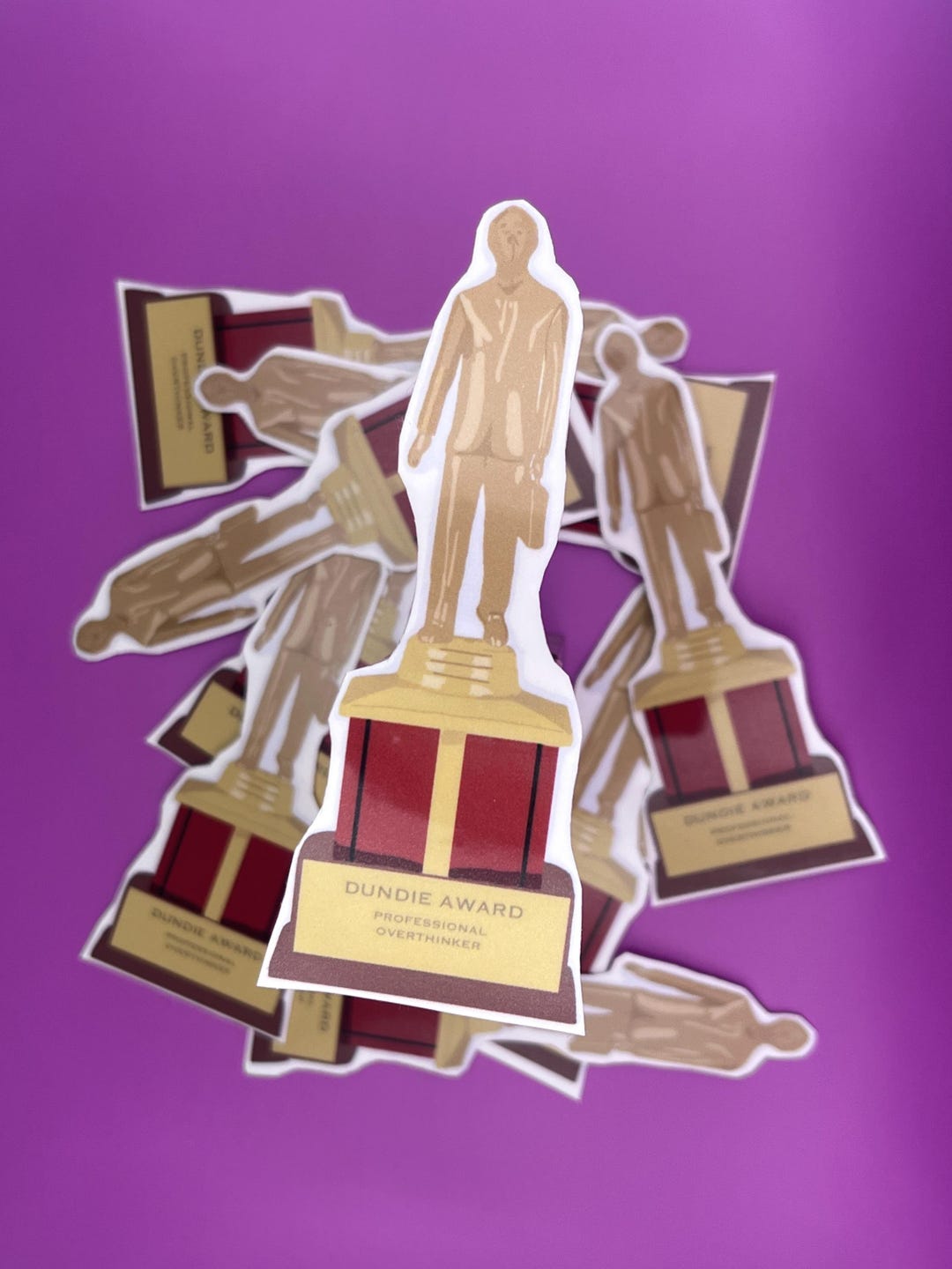 The Office Dundie Award Sticker- "professional Overthinker" - Etsy