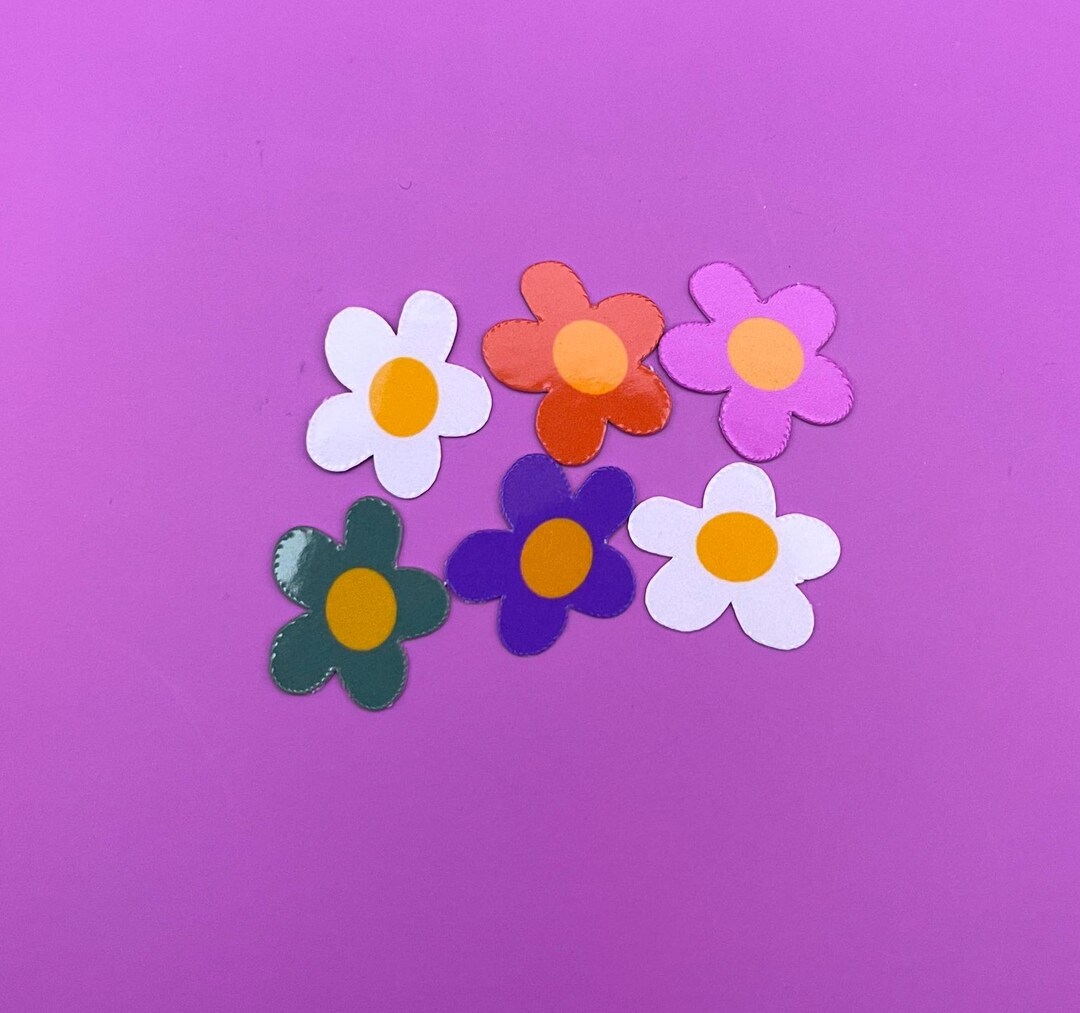 Retro MOD Flower Sticker Pack - 6pc Groovy Floral Decals, 60s 70s ...