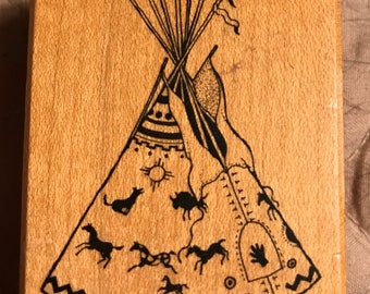Articles similaires à Vintage tipi en bois Flashcard signe-pépinière ...