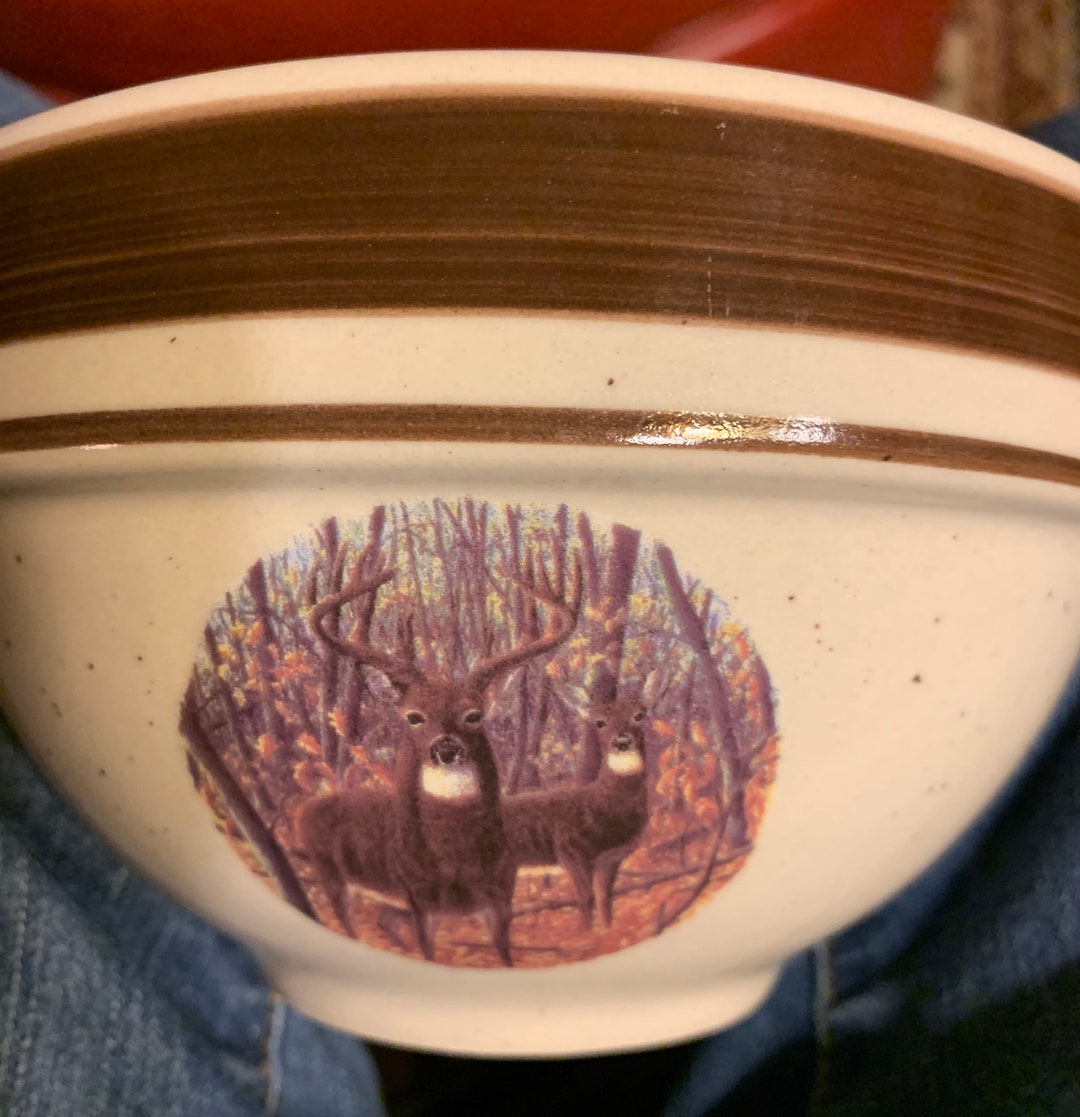 Cabela's Folkcraft Stoneware Whitetail Buck Soup Bowls - Etsy