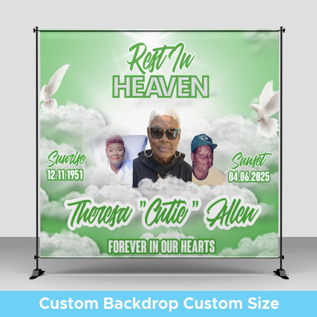 Memorial Backdrop • in Loving Memory Banner • Repass Backdrop • Funeral ...