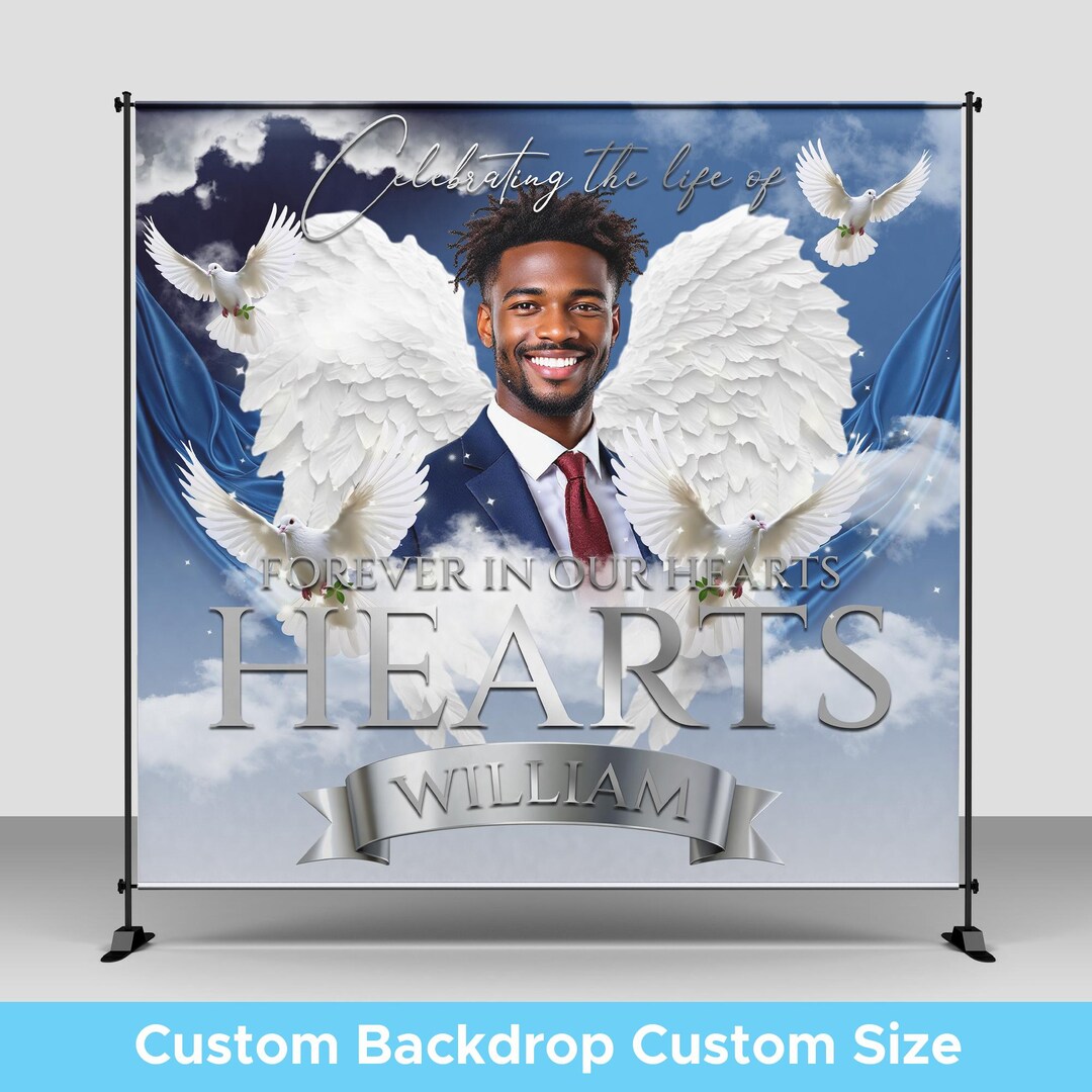 Memorial Backdrop • in Loving Memory Banner • Repass Backdrop • Funeral ...