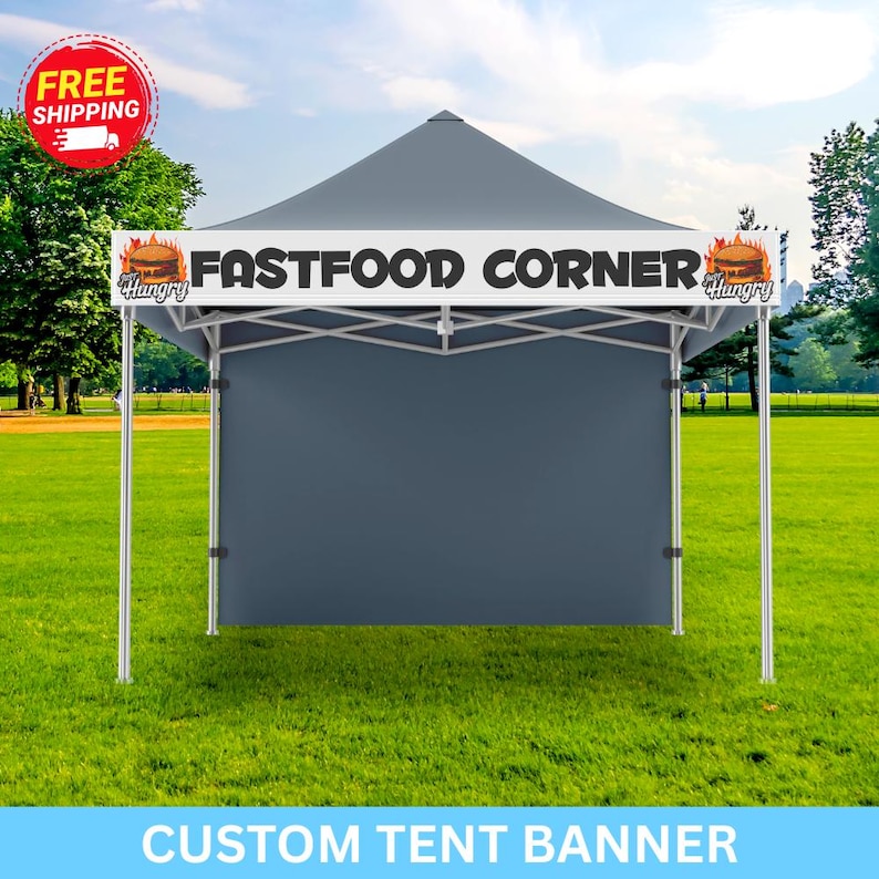 Custom Tent Banner • Trade Show, Event, Canopy Vinyl Banner • Logo ...