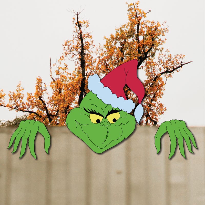 Grinch Fence Peeker - Etsy