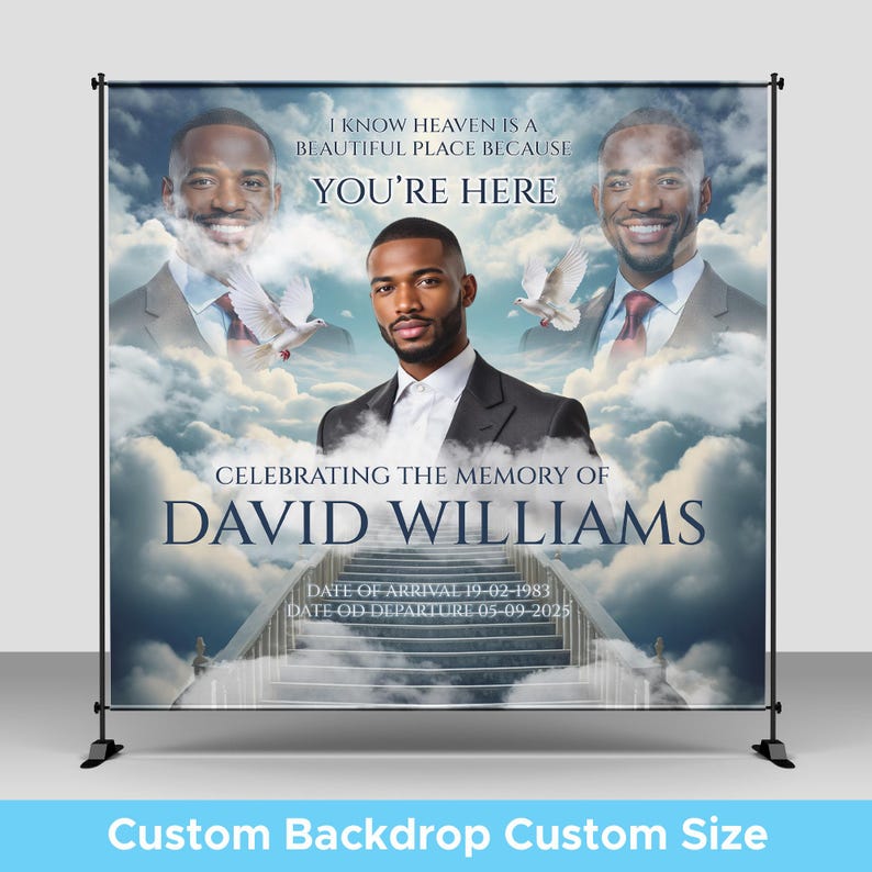 Memorial Backdrop • in Loving Memory Banner • Repass Backdrop • Funeral ...