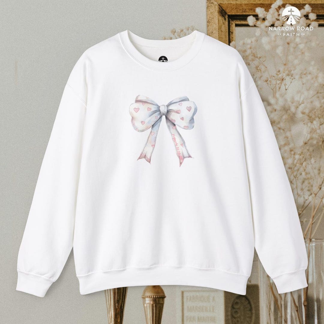 Cute Coquette Christian Bible Verse Regular Fit Crewneck Sweatshirt ...