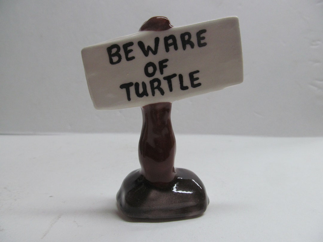 Ceramic Aquarium Sign Beware of Turtle - Etsy
