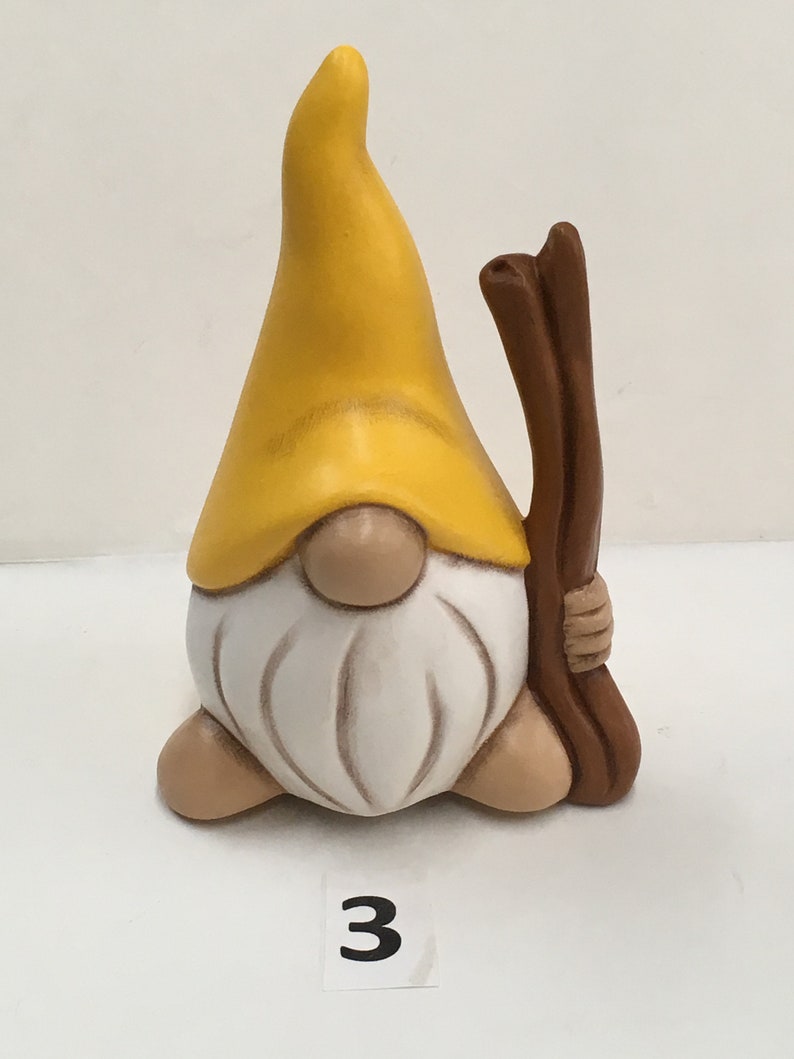 Ceramic Garden Gnome With Walking Stick ~ Sold Individually - Etsy