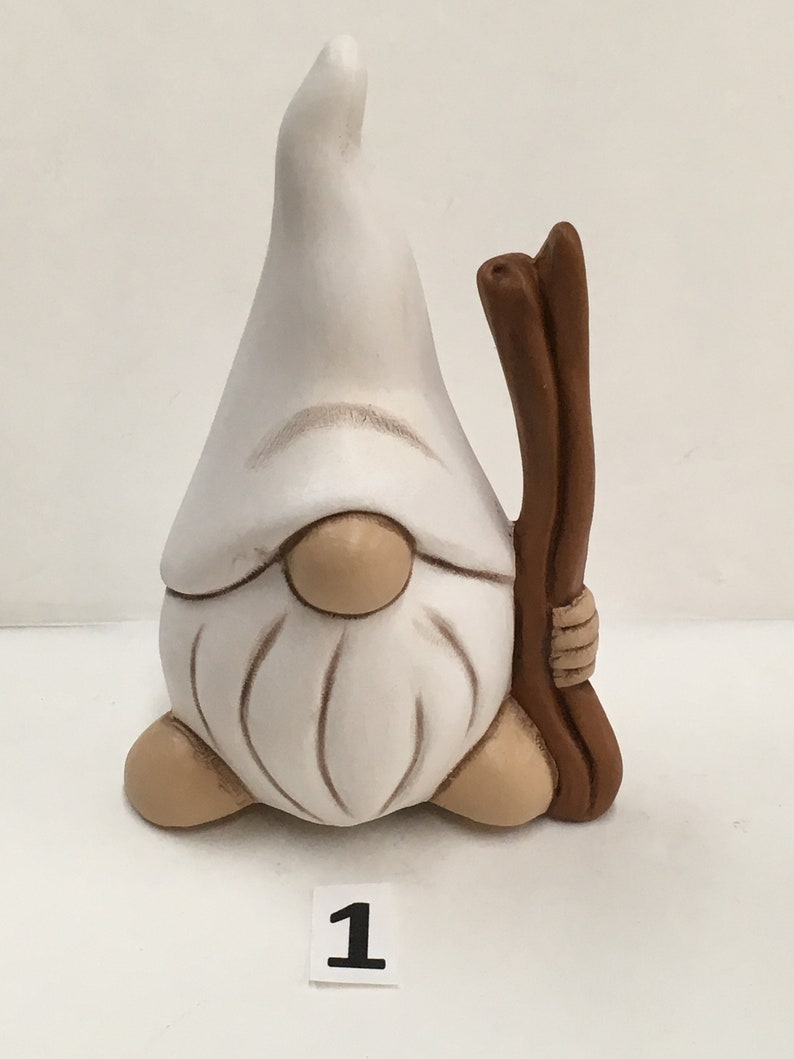 Ceramic Garden Gnome With Walking Stick ~ Sold Individually - Etsy