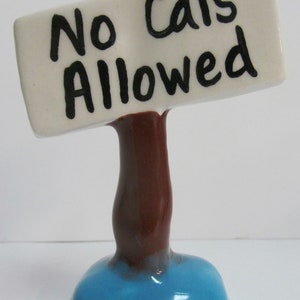Ceramic Aquarium Sign ~ No Cats Allowed - Etsy