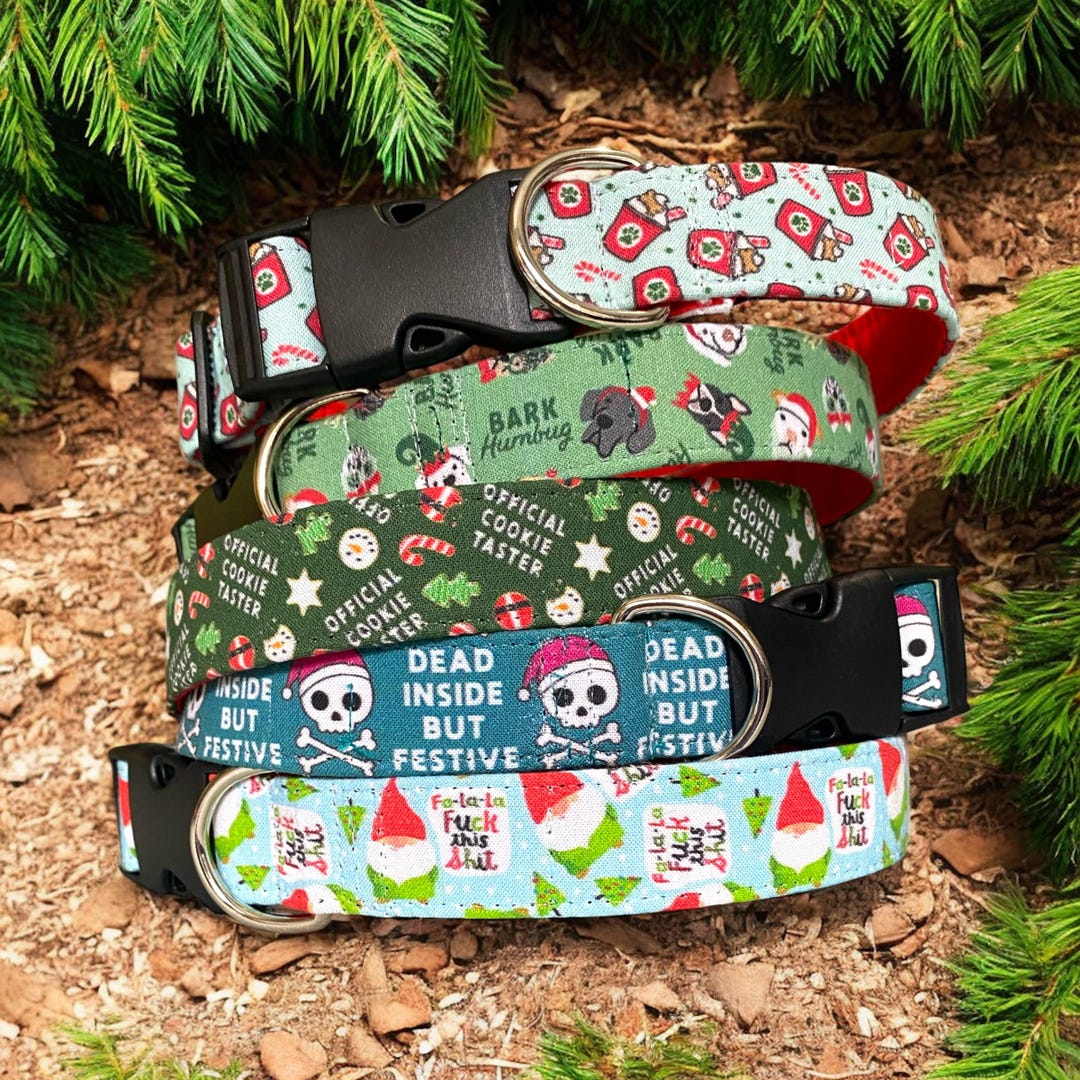 Witty Christmas Dog Collars 1-2" - Etsy