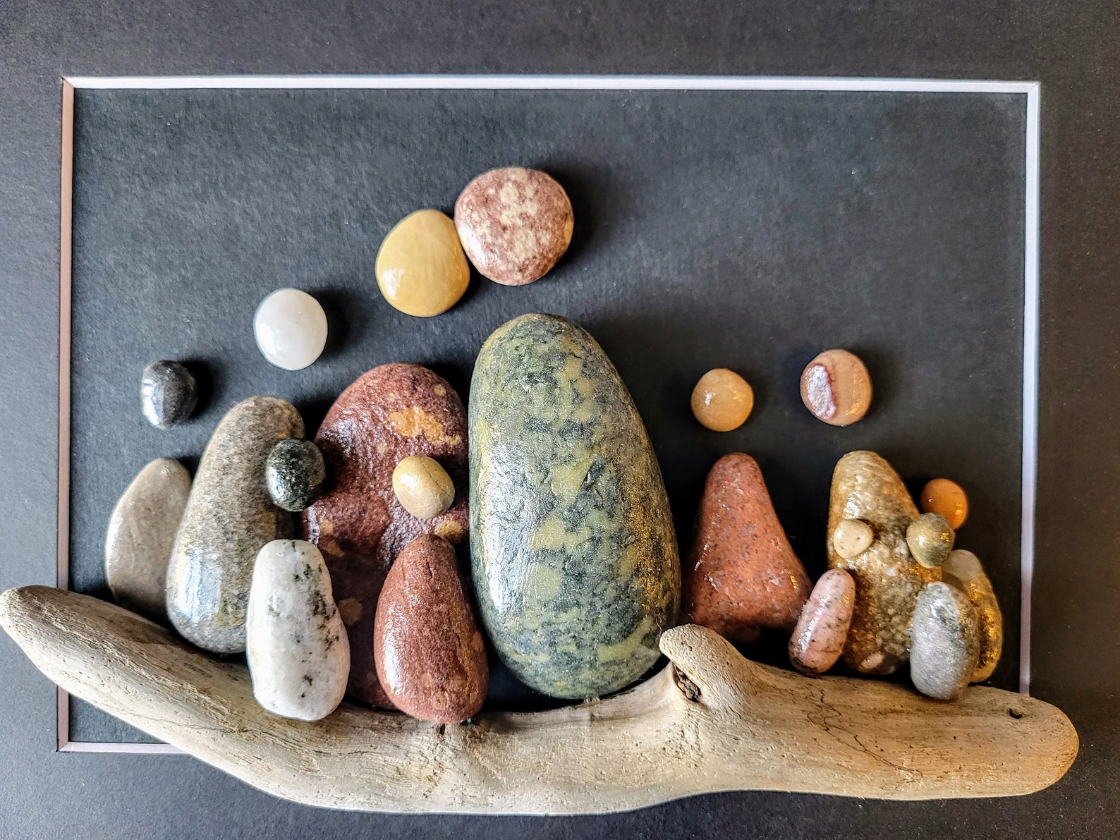 Lake Michigan Pebble Art: Diversity Rocks Framed Picture - Etsy