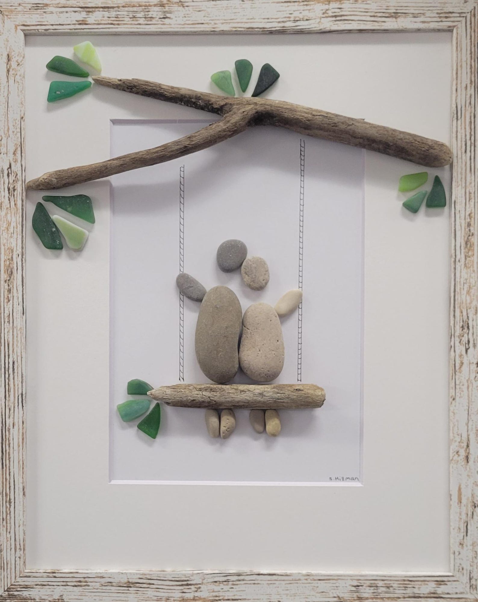 Couple on a Swing Together Pebble Art, FREE SHIPPING, Great Lakes ...