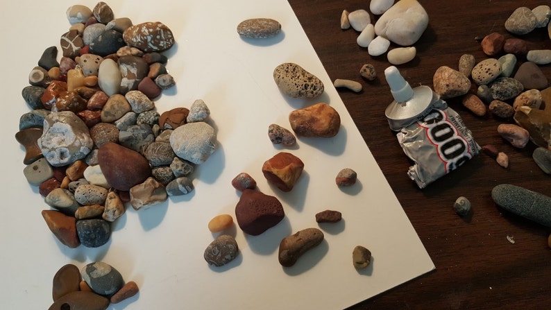 Handmade Michigan Mitten Pebble Art Map: Lake Michigan Beach Stones - Etsy