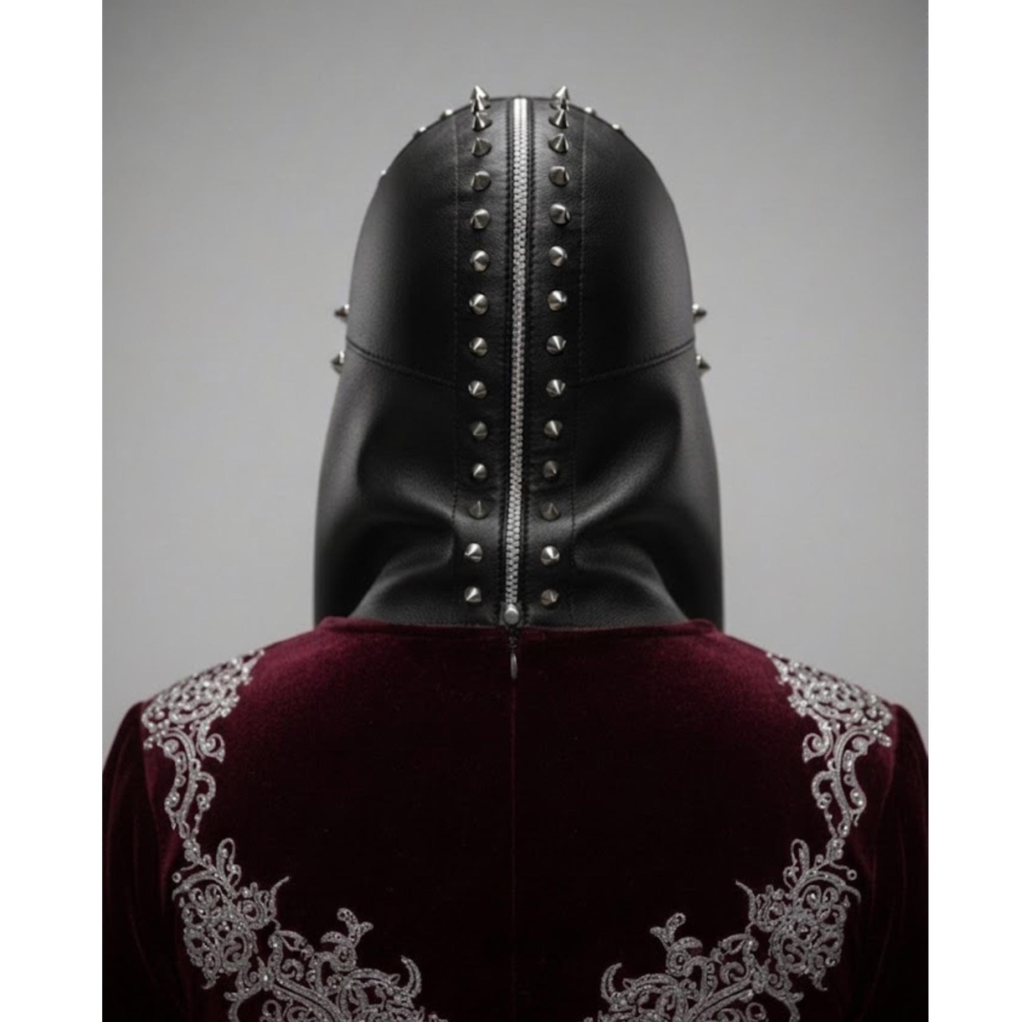 Handmade Leather Spiked Face Mask – Gothic Punk Studded Mask ...