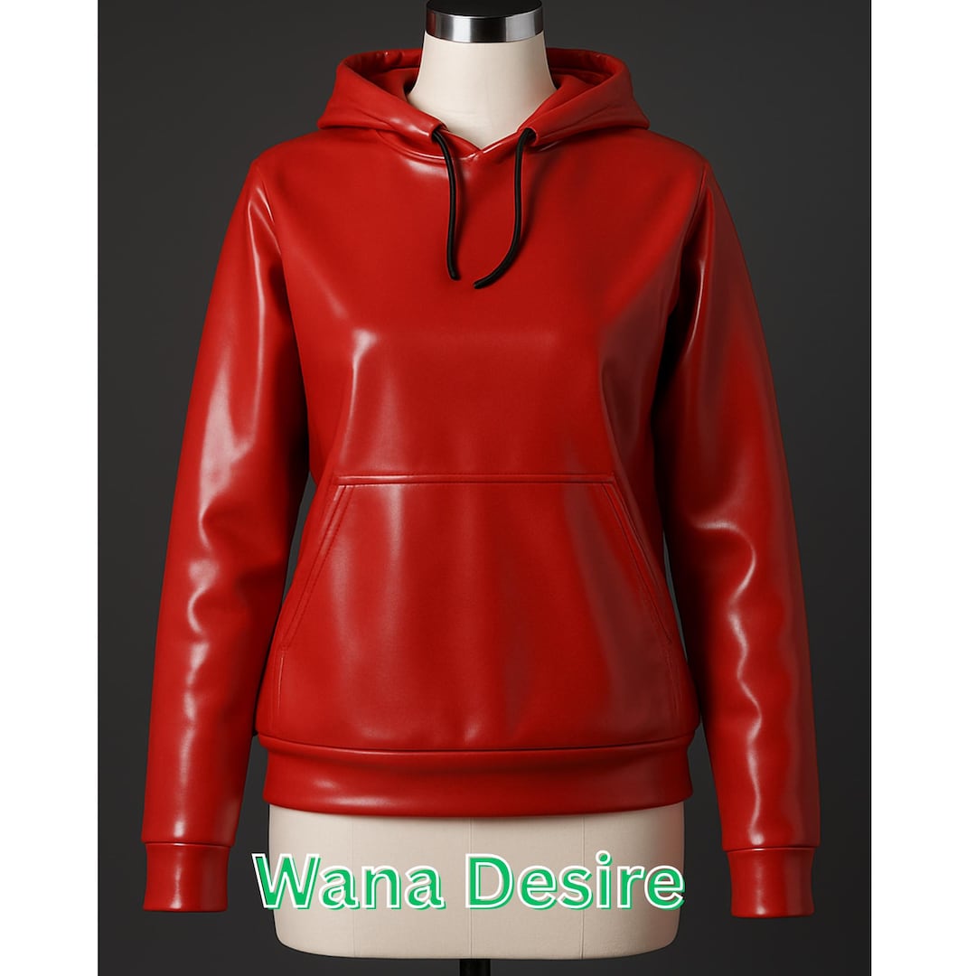 Roter PVC Hoodie - Lack Lack Hoodie - Wasserdichte Lack Hoodie ...