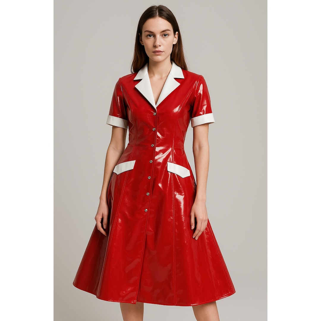 Custom PVC Nurse Outfit – Glossy Vinyl Dress – Cosplay, Roleplay ...