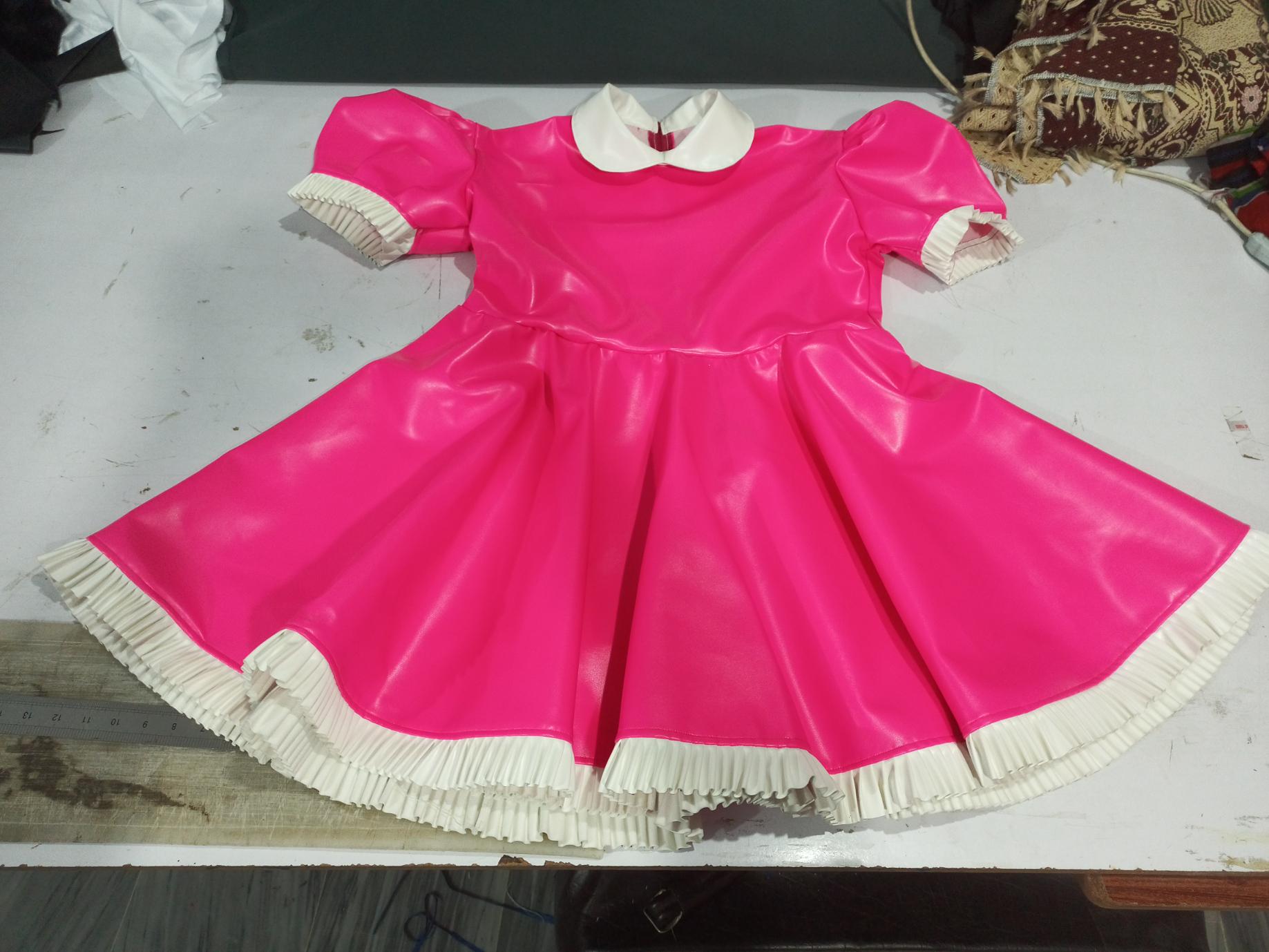 Pink & White PVC French Maid Costume: Shiny Vinyl Dress, XS-6XL - Etsy