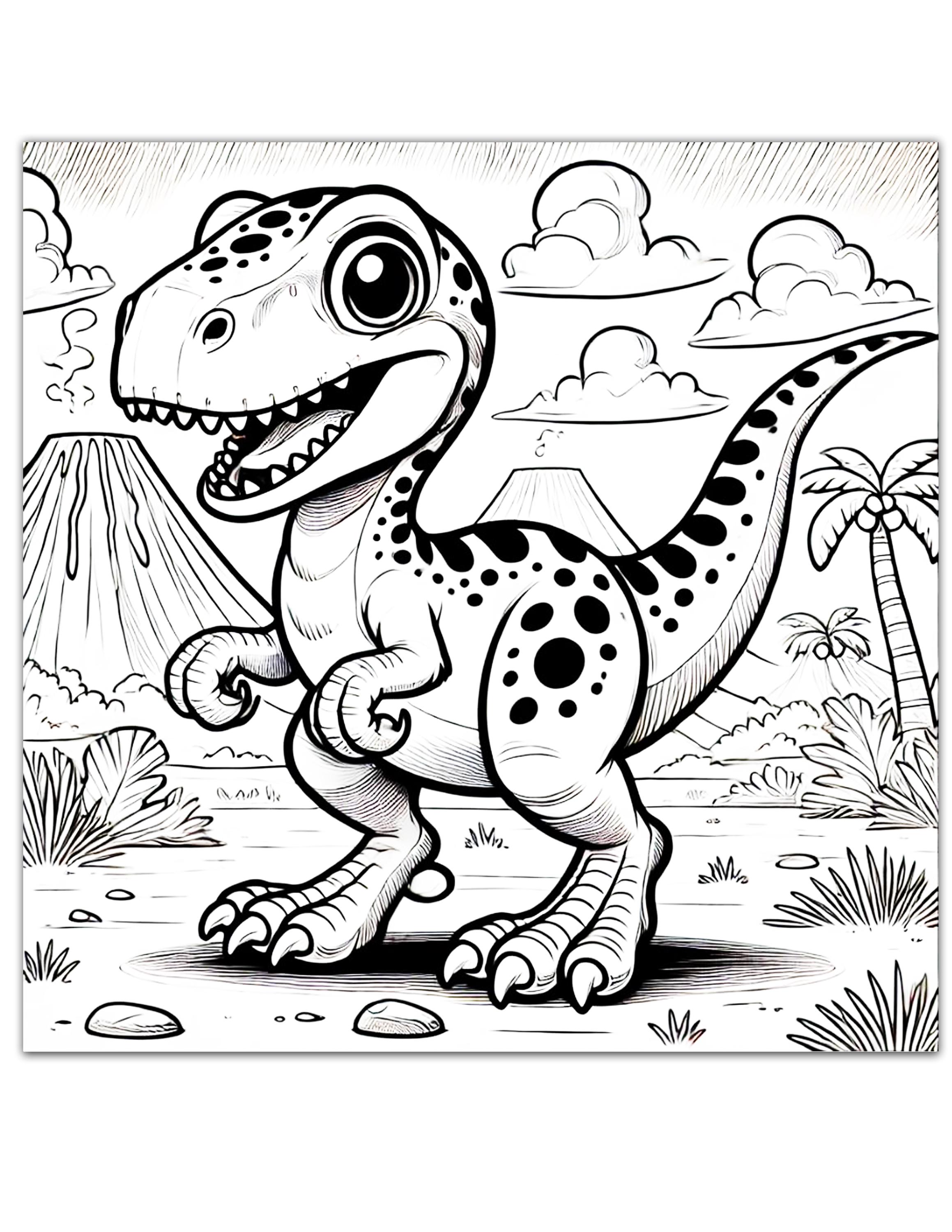 Childrens Coloring Book, 10 Pages, Dinosaurs - Etsy