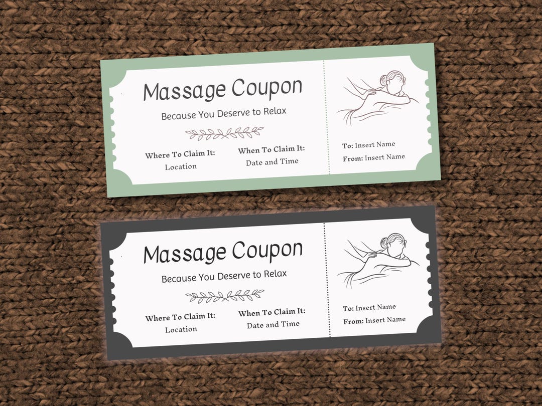 Editable Massage Gift Certificate Template, Printable Massage Gift ...