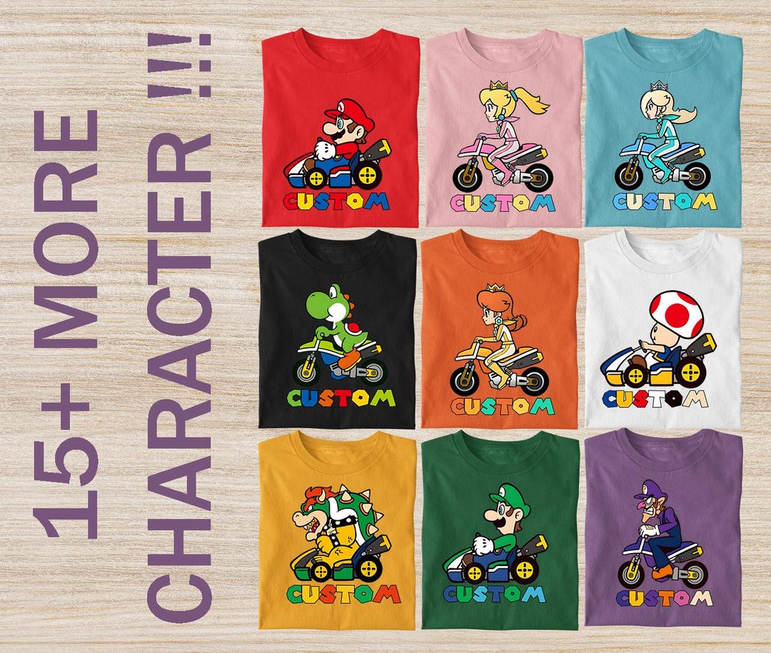 Super Mario Shirt, Super Mario Cars Custom Shirt, Super Mario Family ...