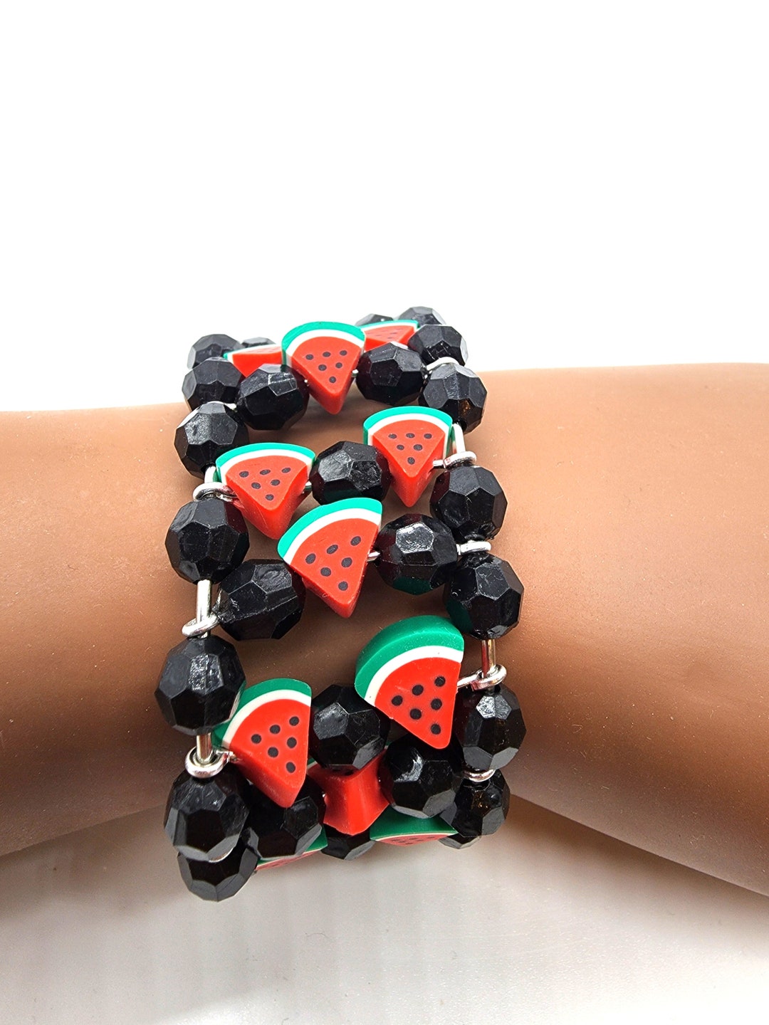 Watermelon Beaded Cuff Bracelet - Etsy