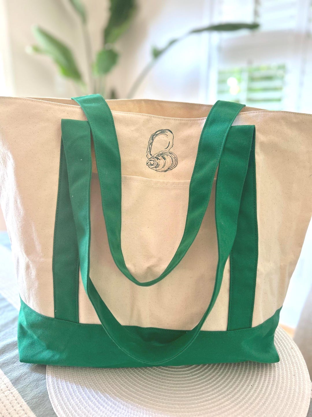 Embroidered Tote Bag - Oyster Roast - Etsy