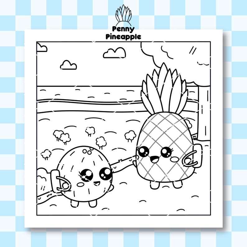 Summer Coloring Pages Printable, Cute Kawaii Kids Coloring Pack, Penny ...